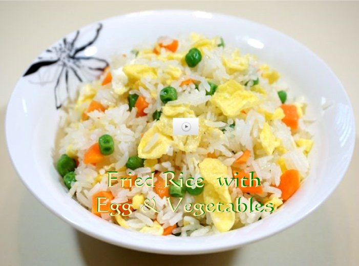 weight loss recipe - fried Rice with Eggs, Green Peas and Carrots
